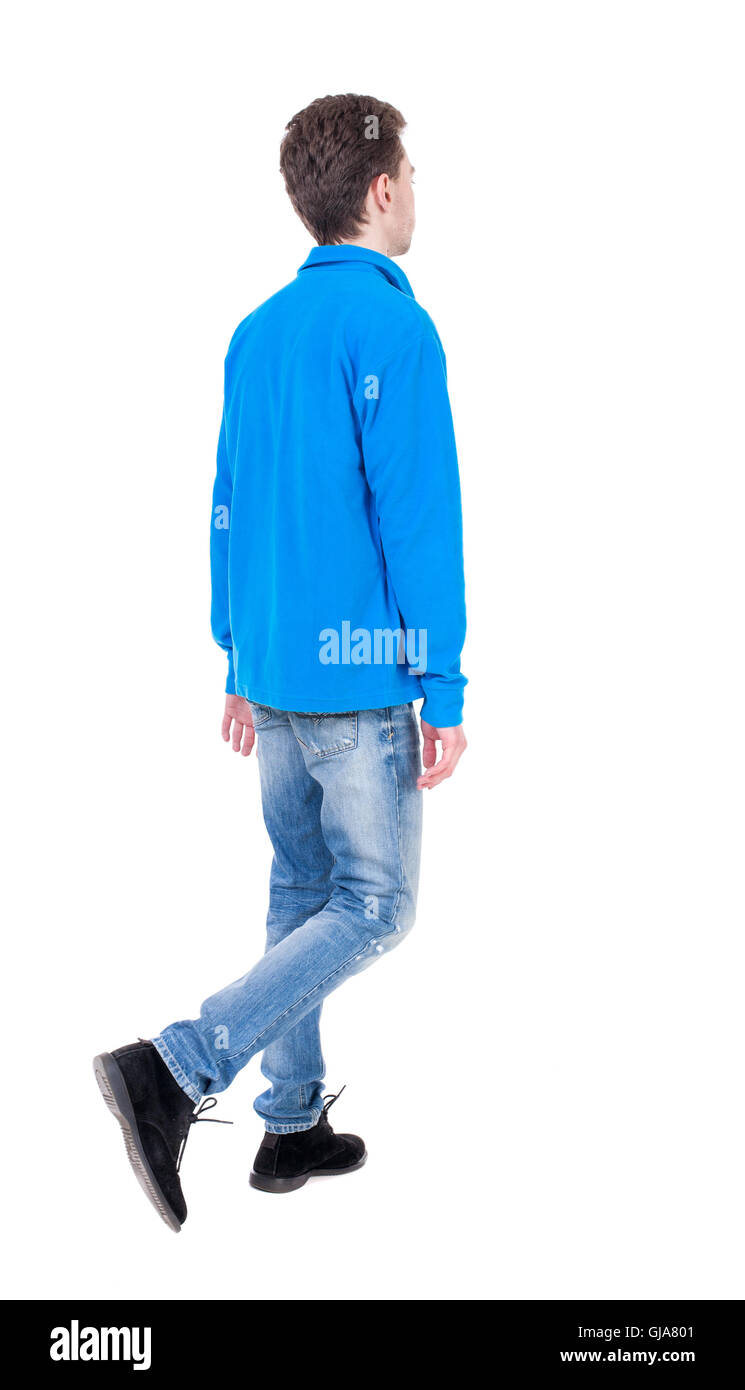 Back view of going handsome man. walking young guy Stock Photo - Alamy