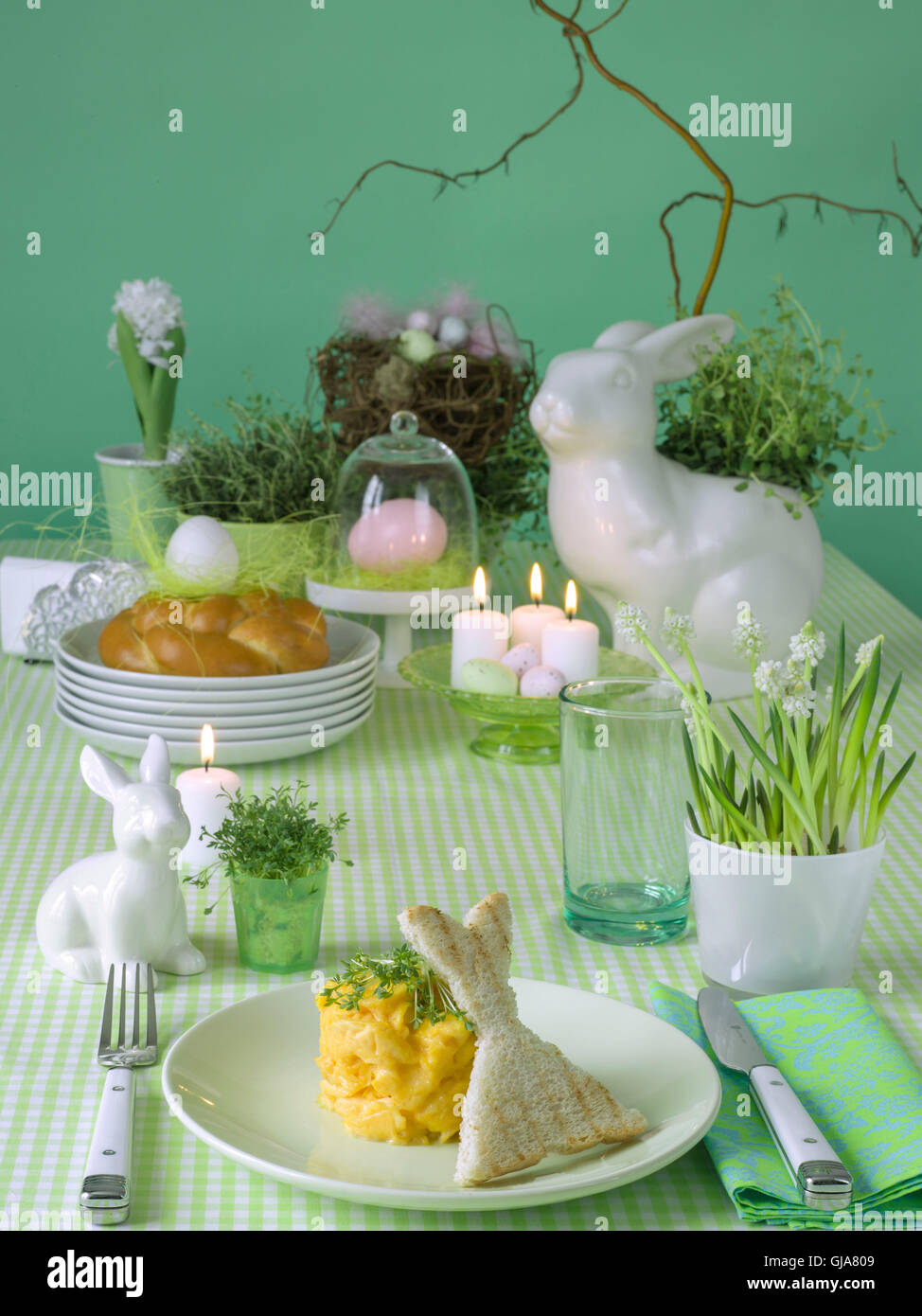 Easter buffet with scrambled eggs Stock Photo - Alamy