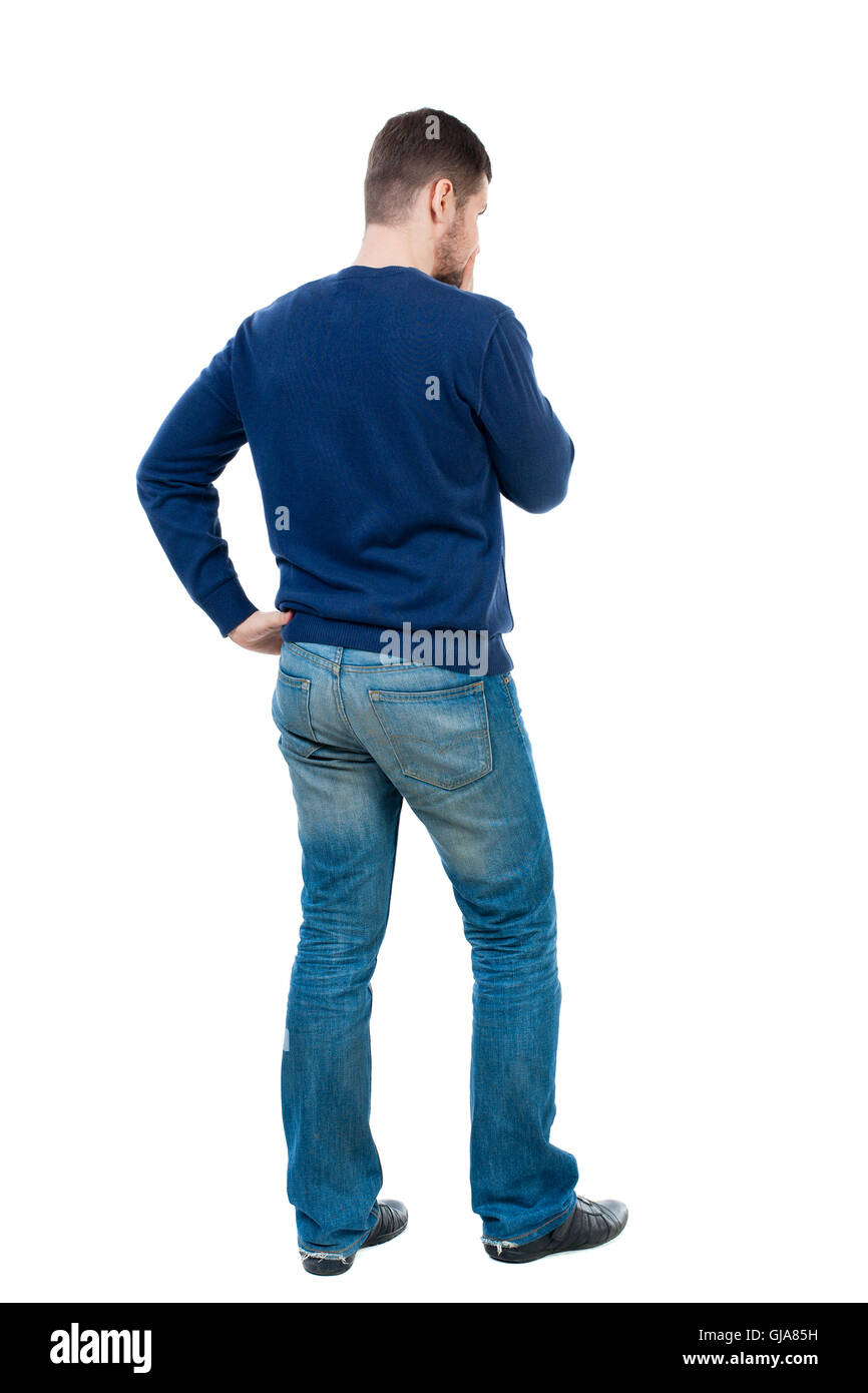 back view of Business man looks Stock Photo - Alamy