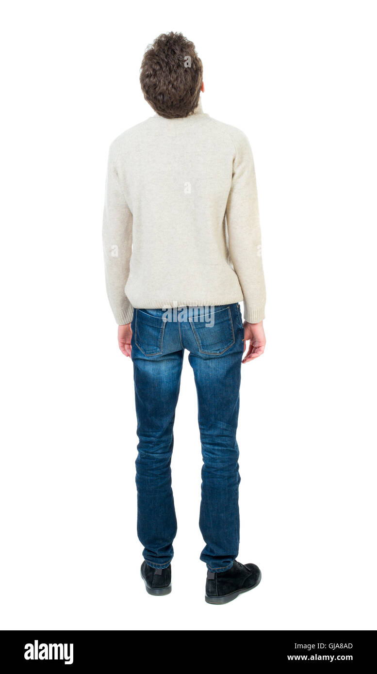 Back view of man . Standing young guy Stock Photo - Alamy