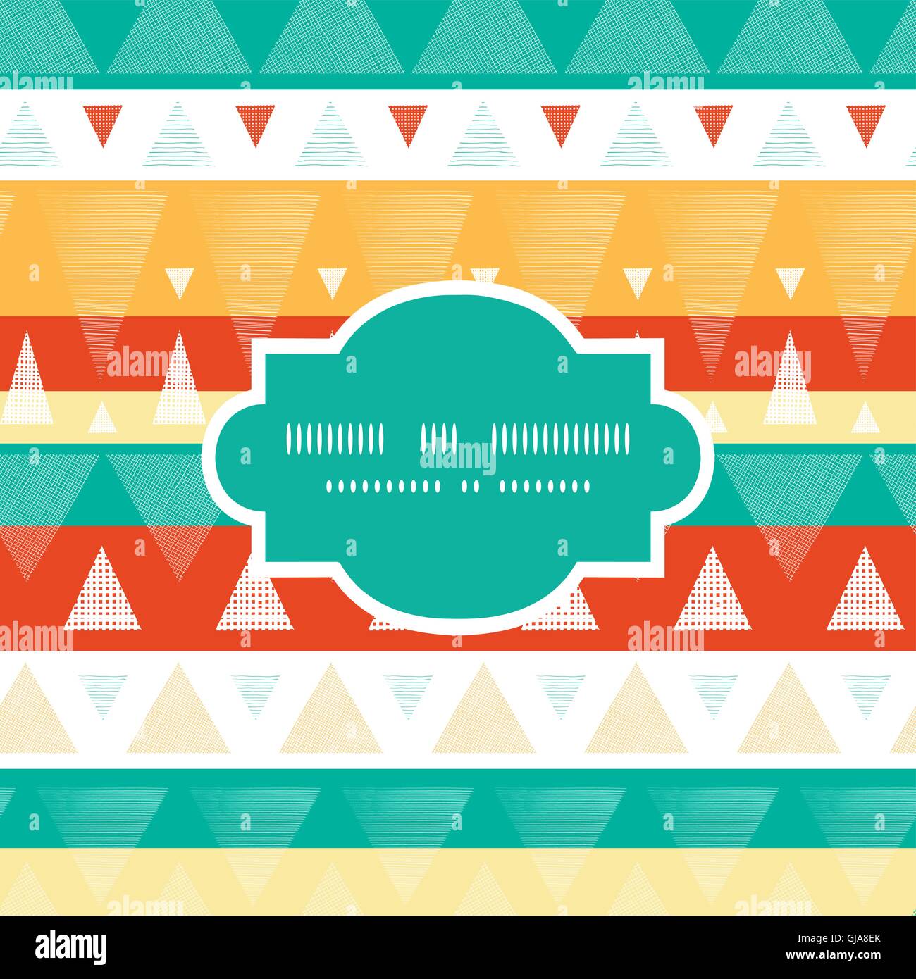 Vector vibrant ikat stripes frame seamless pattern background Stock ...