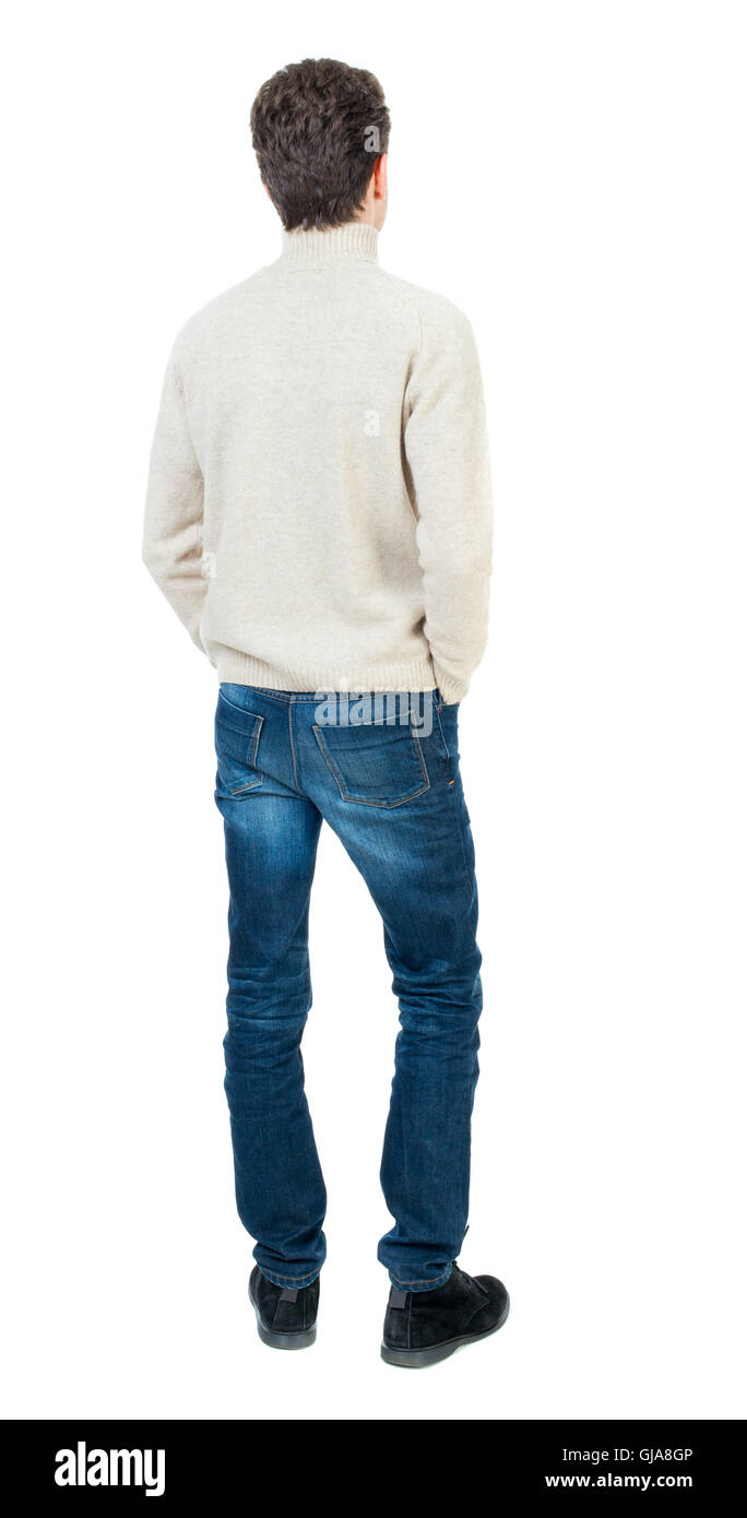 Back view of man . Standing young guy Stock Photo - Alamy