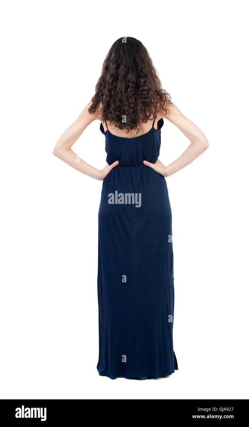 back view of standing young beautiful woman Stock Photo - Alamy