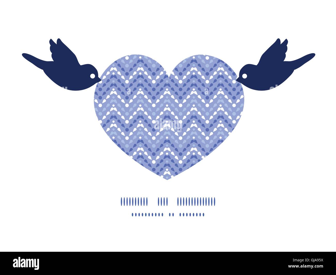 Vector purple drops chevron birds holding heart silhouette frame ...