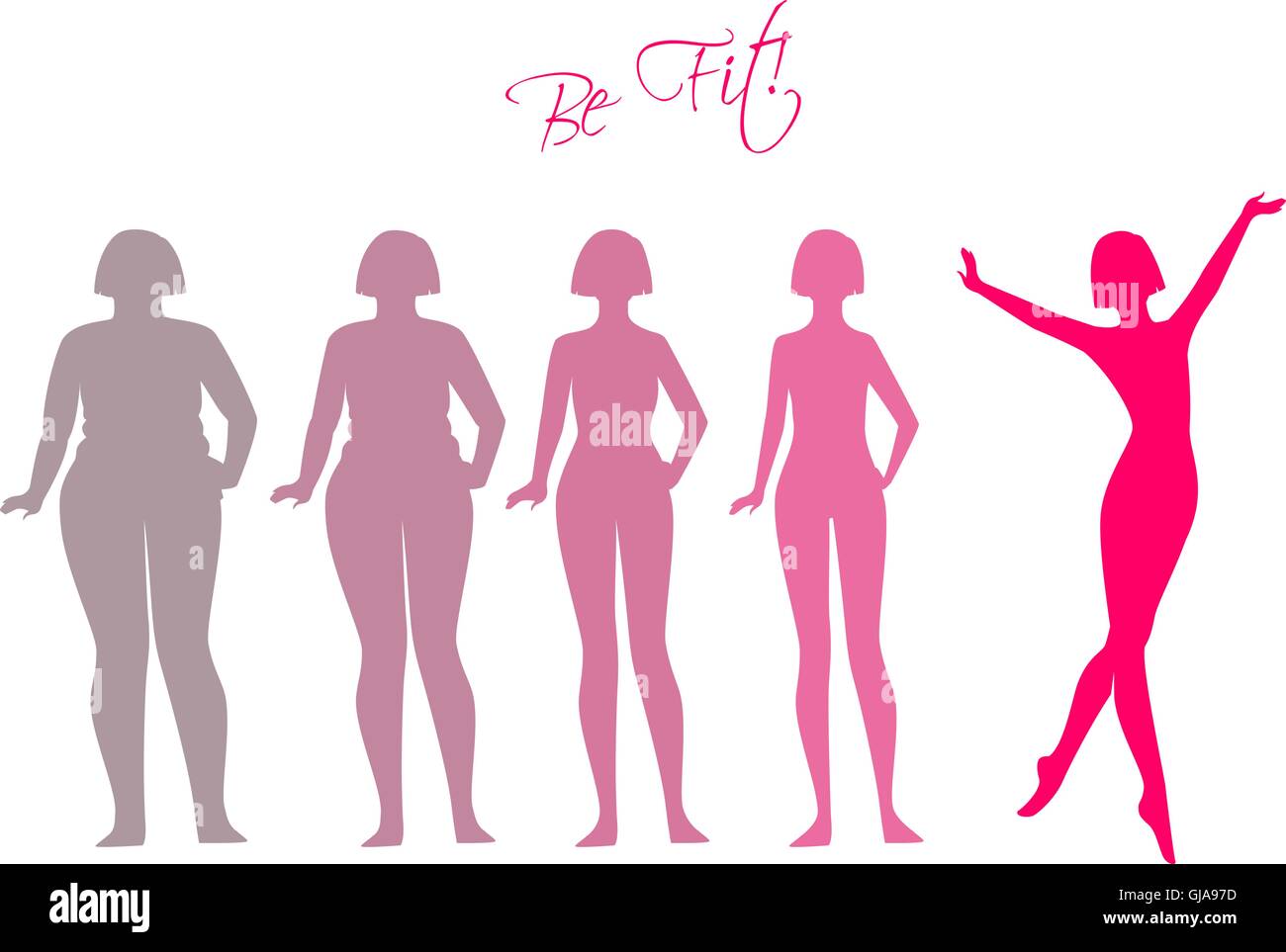 Be fit, woman silhouette images Stock Vector Image & Art - Alamy