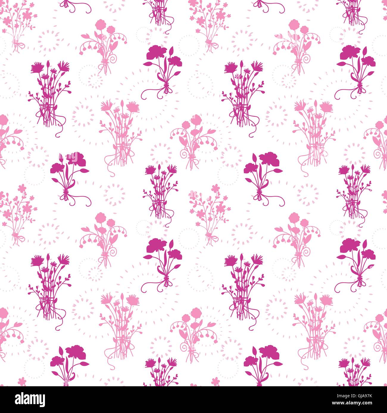 Pink flower bouquets seamless pattern background Stock Vector Image ...