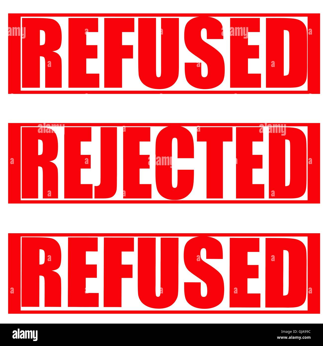 Refused and rejected Stock Vector Image & Art - Alamy