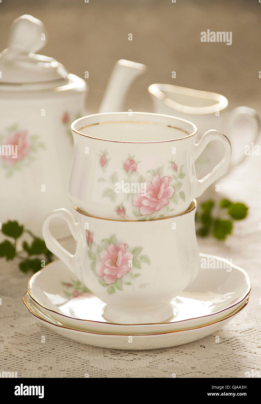 A vintage tea set Stock Photo - Alamy