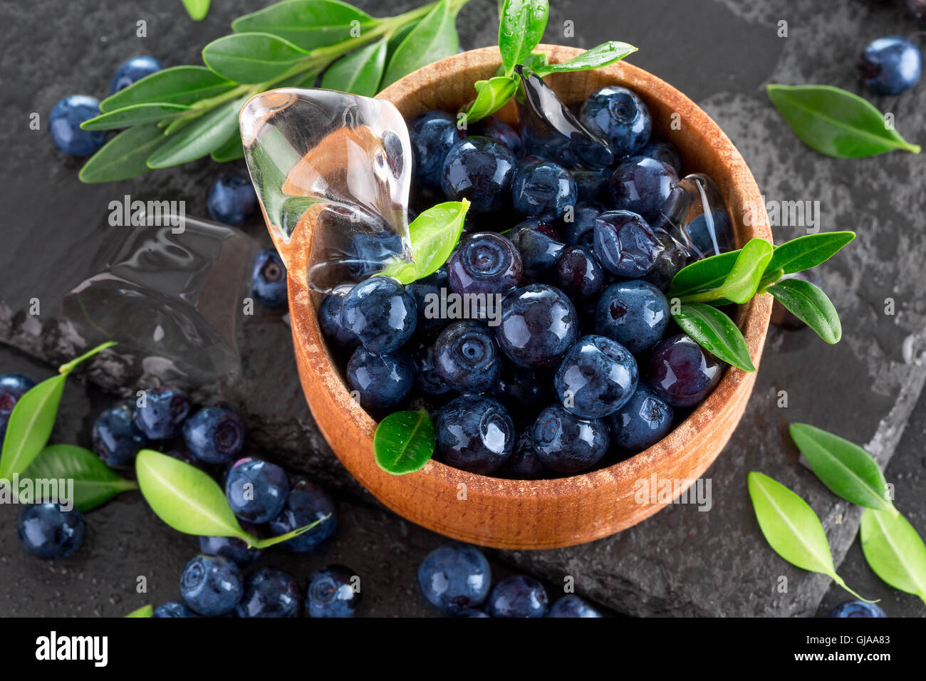 blueberries on a slate table Stock Photo - Alamy