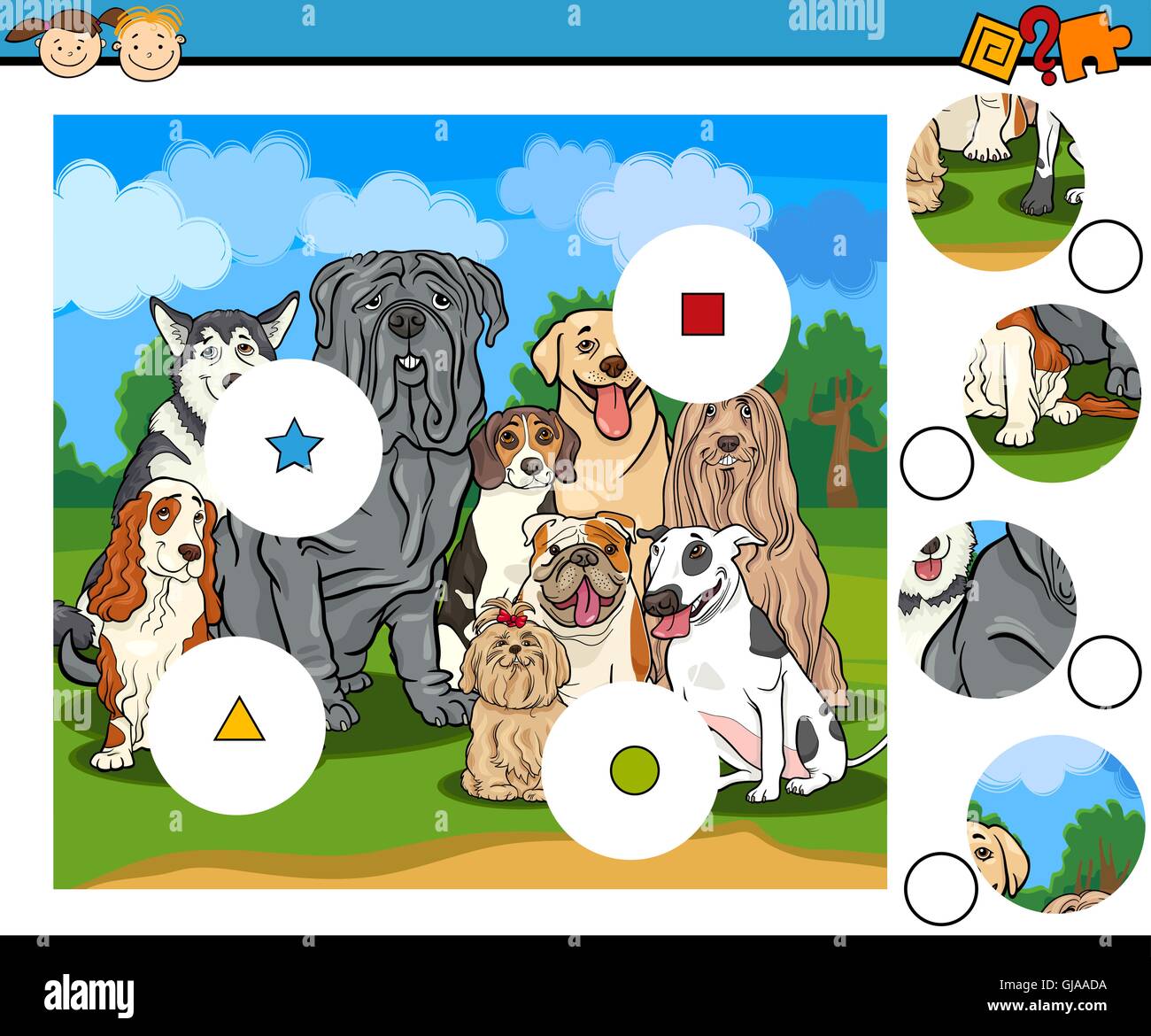 Match pieces game cartoon hi-res stock photography and images - Alamy