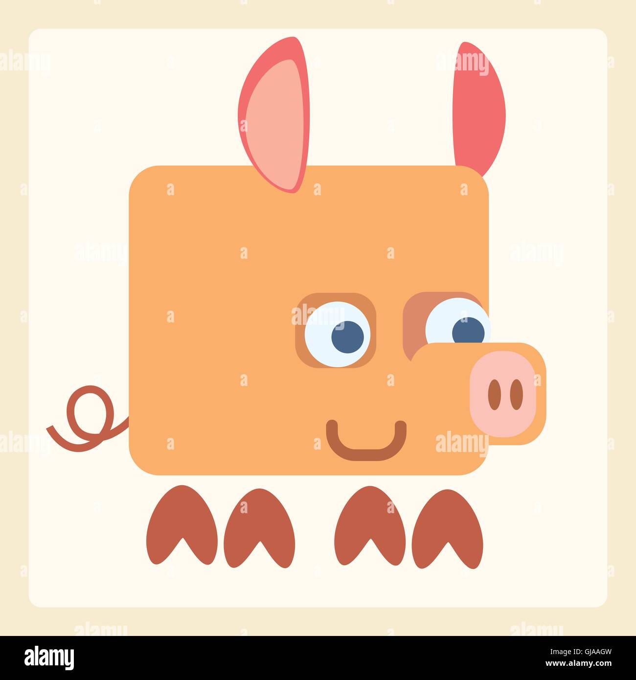 Stylized pig hi-res stock photography and images - Alamy