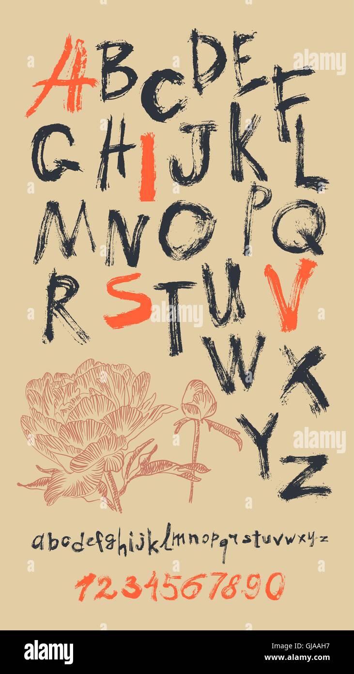 Hand drawn numbers in Stock Vector Images - Alamy