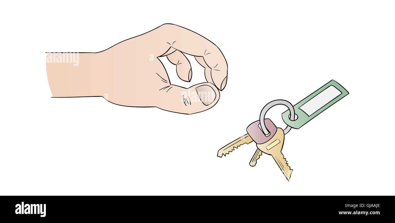 human hand and keys Stock Vector Image & Art - Alamy
