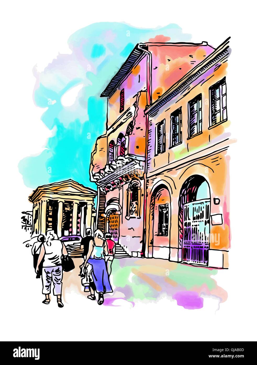 Walking to rome Cut Out Stock Images & Pictures - Alamy