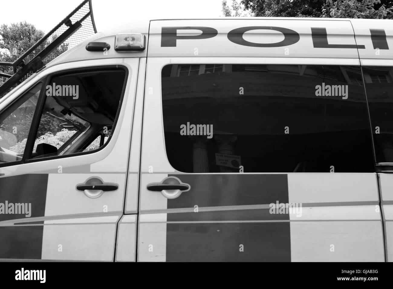 Police van side Black and White Stock Photos & Images - Alamy