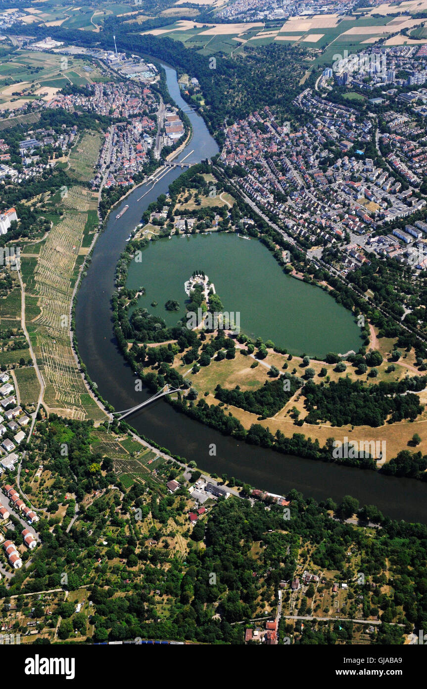 Germany, Baden-Wuerttemberg, Stuttgart, the Neckar, Max-Eyth-See ...