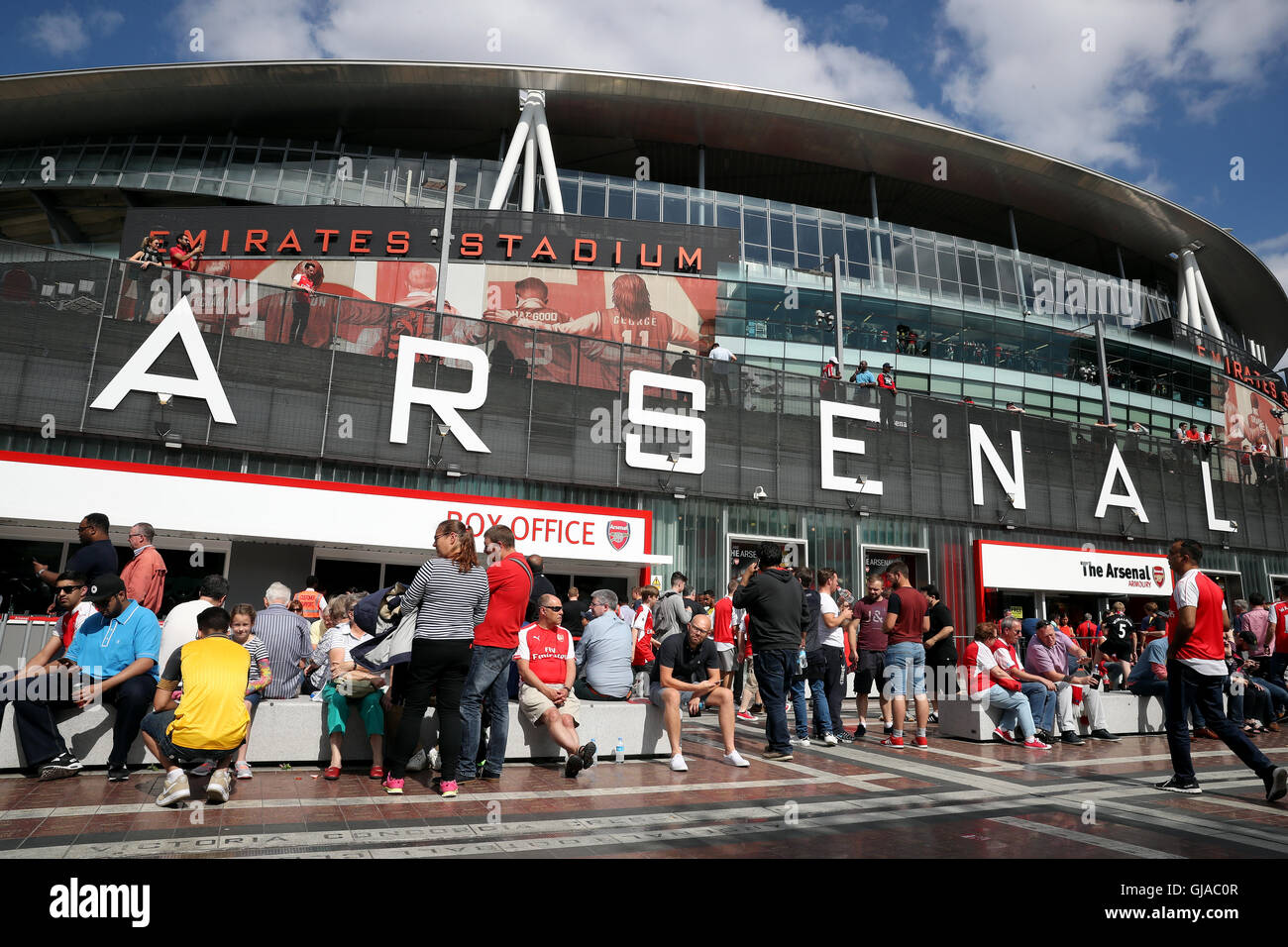 Fans outside the stadium before the Premier League match at the ...