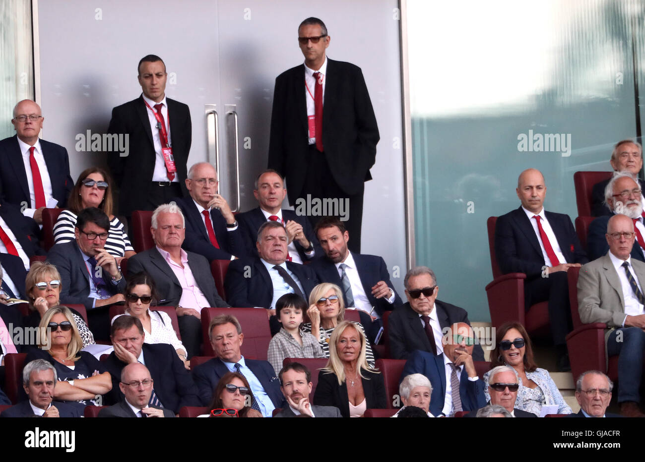 England manager Sam Allardyce and Gareth Southgate (centre right) in ...