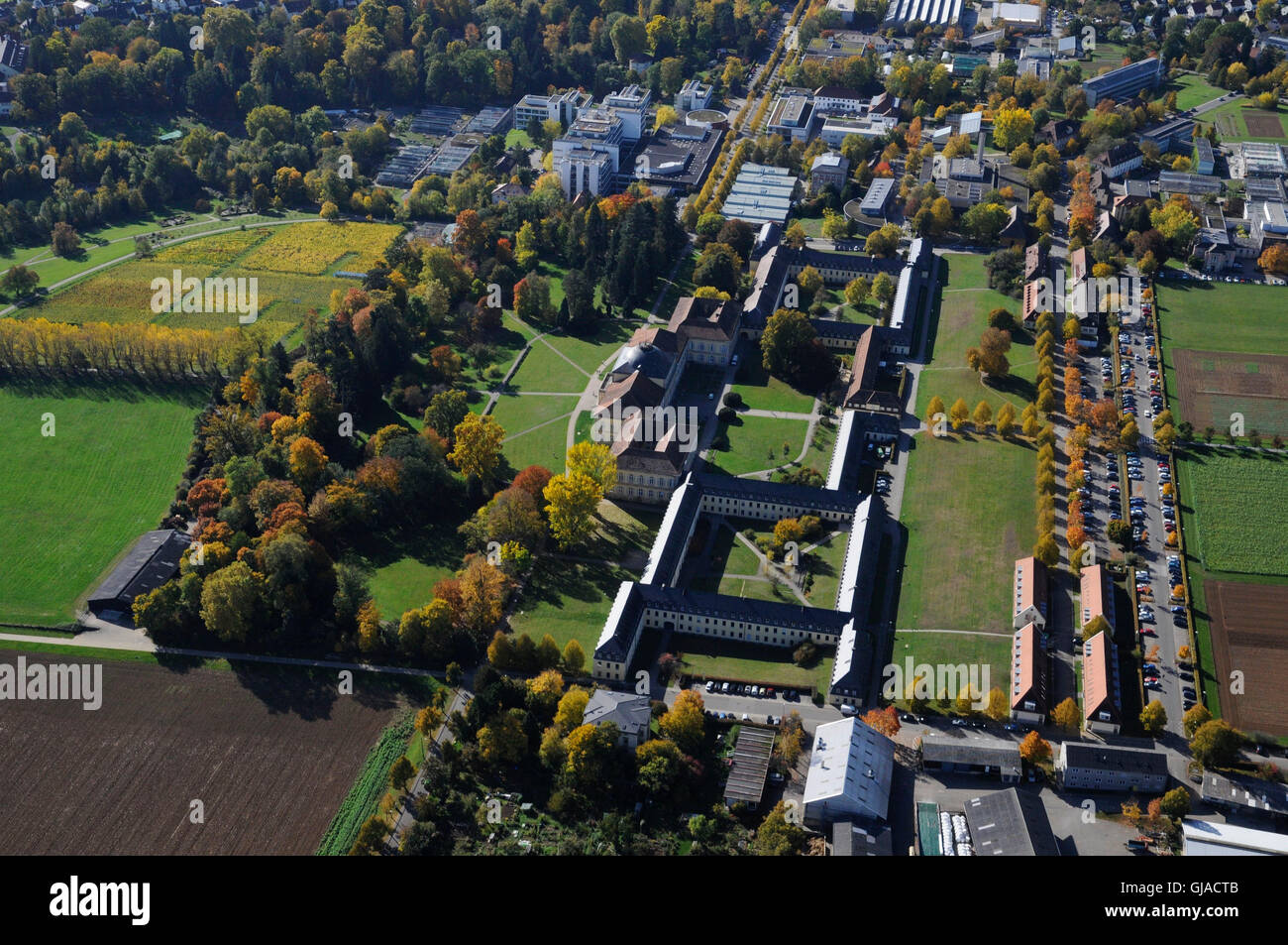 Stuttgart, Schloss Hohenheim, Germany, Baden-Wuerttemberg, aerial ...