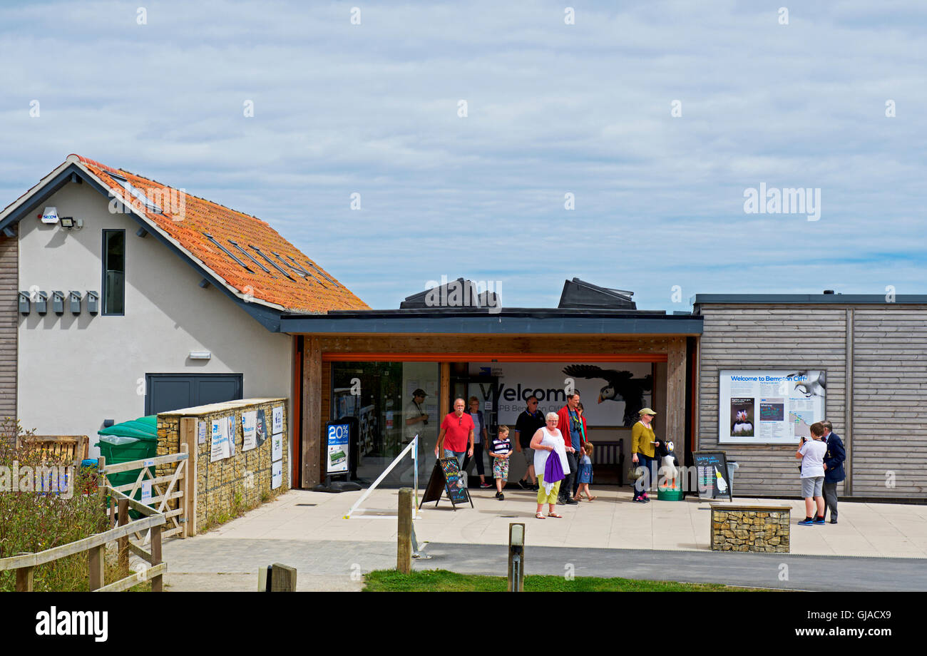 The Visitor Centre at Bempton Cliffs, an RSPB nature reserve, East ...