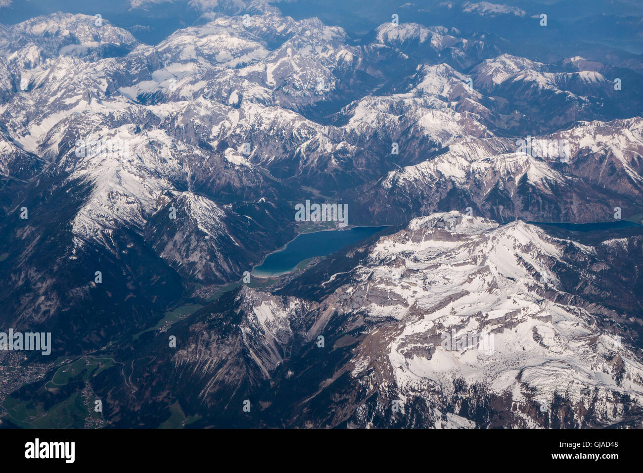 Bird's-eye view of mountain range Stock Photo - Alamy