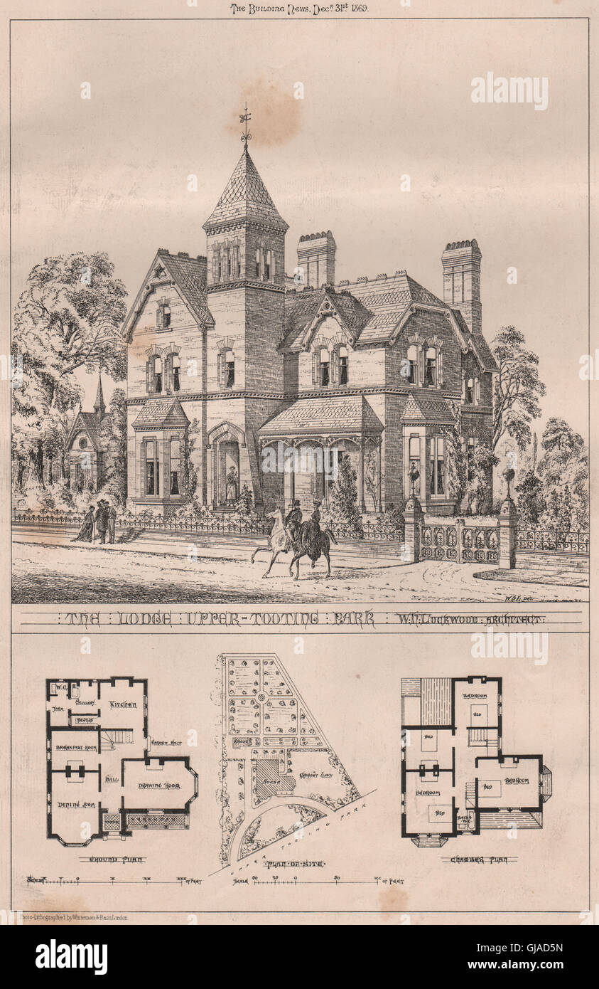 The Lodge, Upper Tooting Park; W.H. Lockwood, Architect. London, print ...