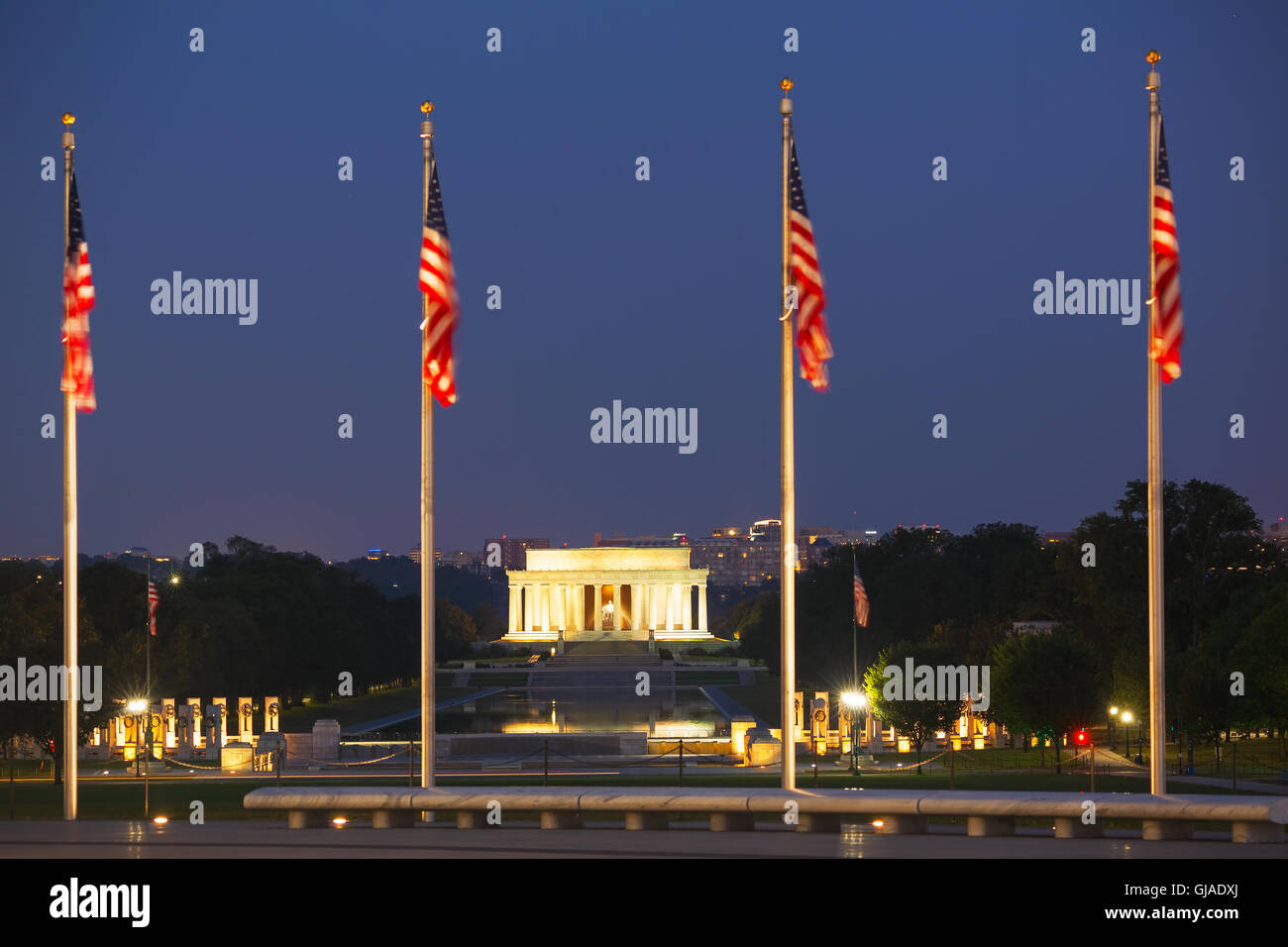 Abraham Lincoln memorial in Washington, DC in the morning Stock Photo ...