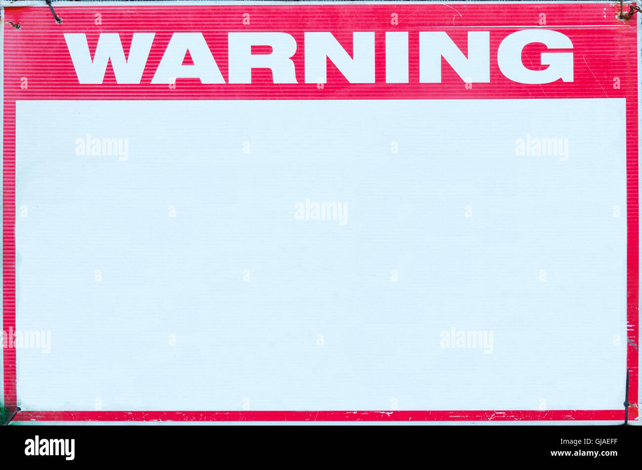 Blank Warning Sign NMC "WARNING", 10" Long X 14" Wide, Rigid Plastic