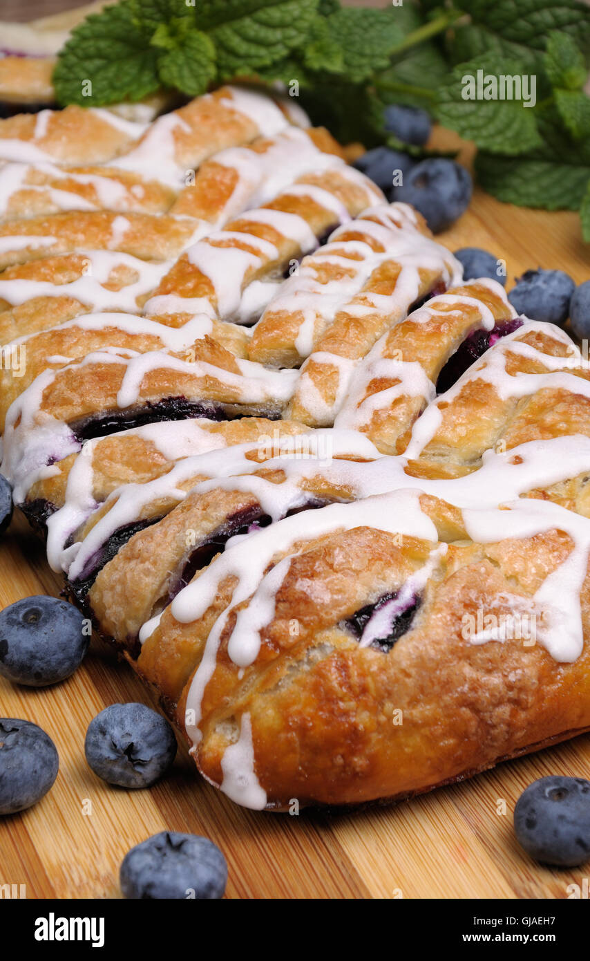 Pie stuffed with cheese cream , blueberry, crushed peanuts braided ...