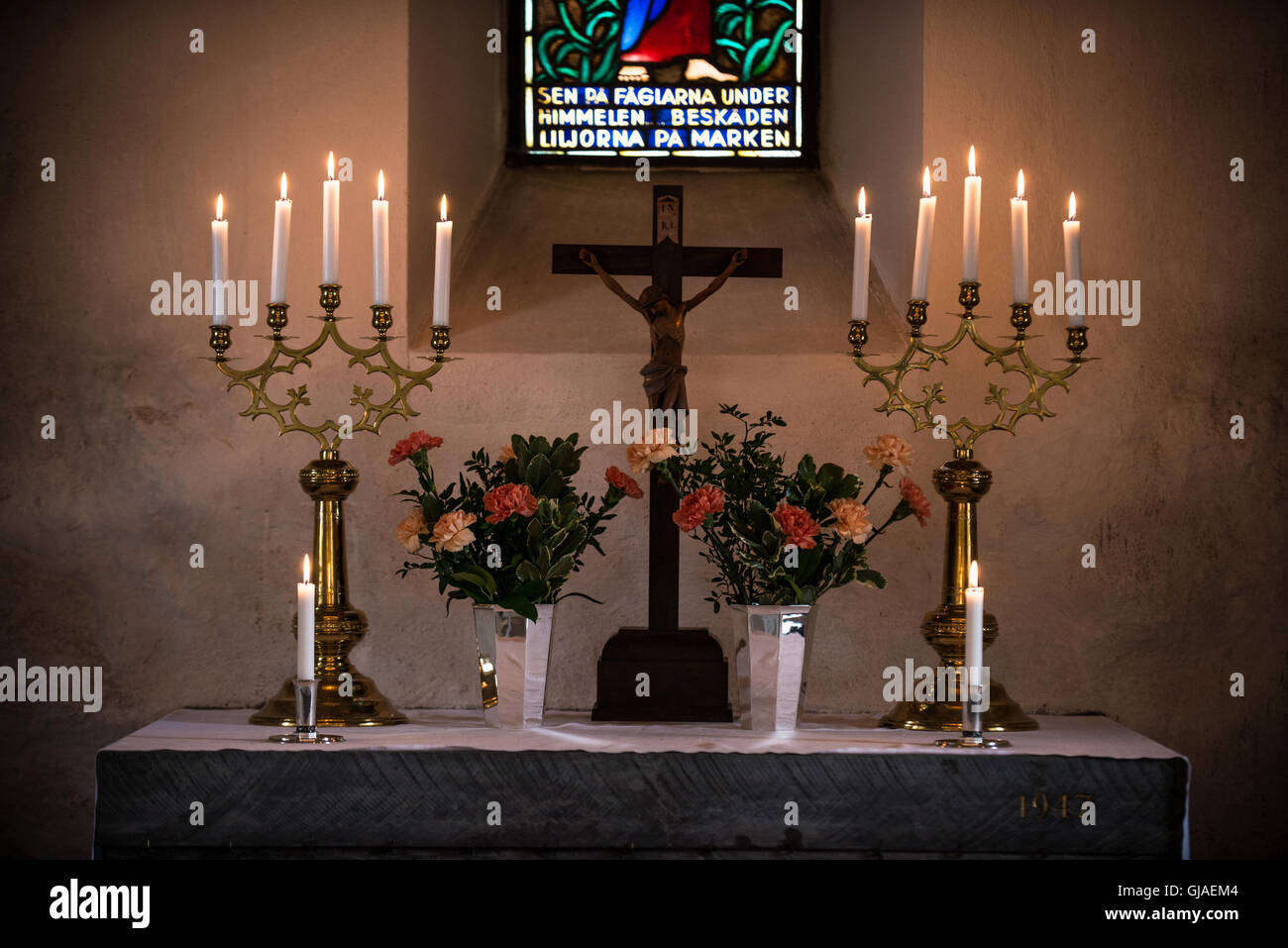 Church table hi-res stock photography and images - Alamy
