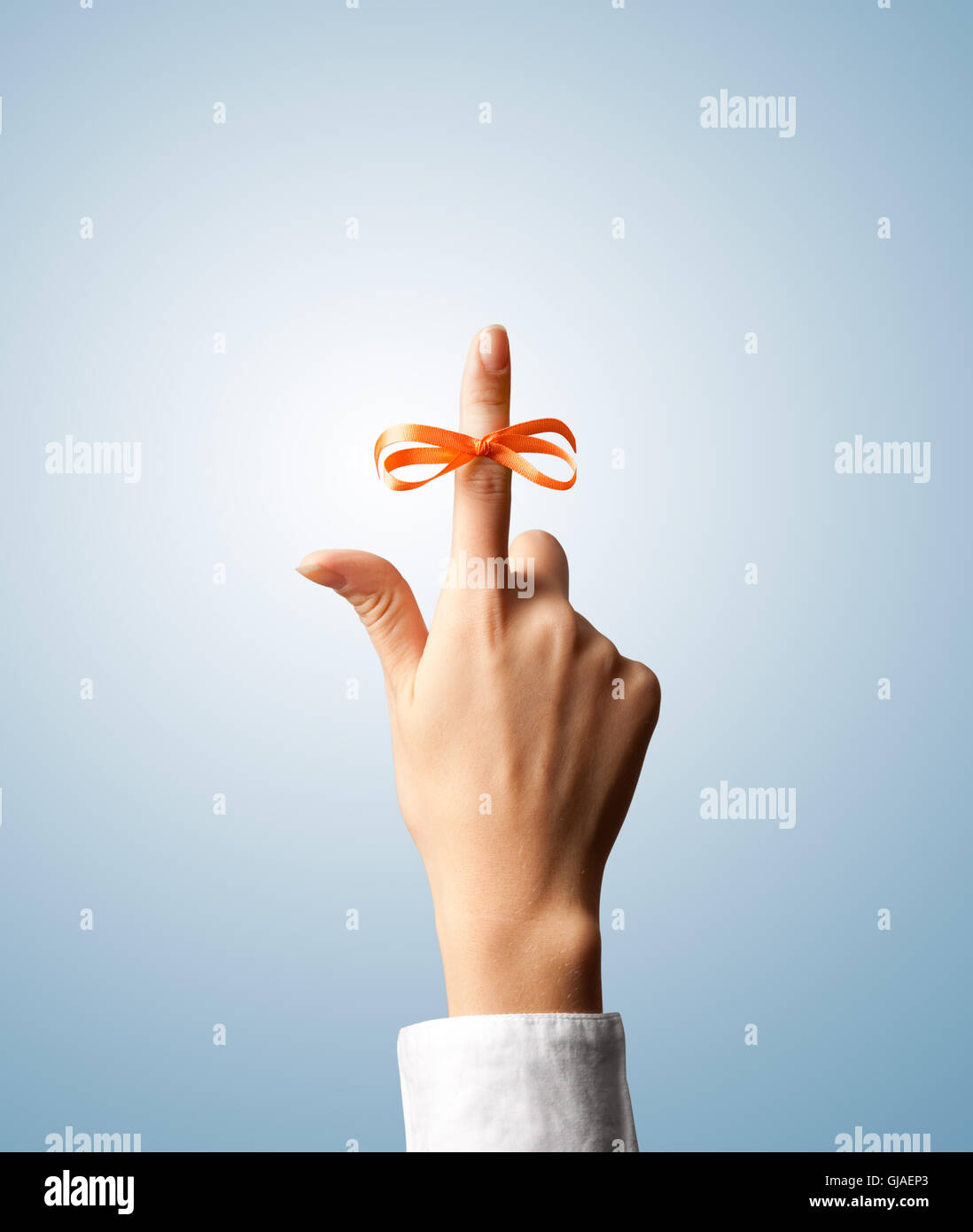 Reminder ribbon finger hi-res stock photography and images - Alamy