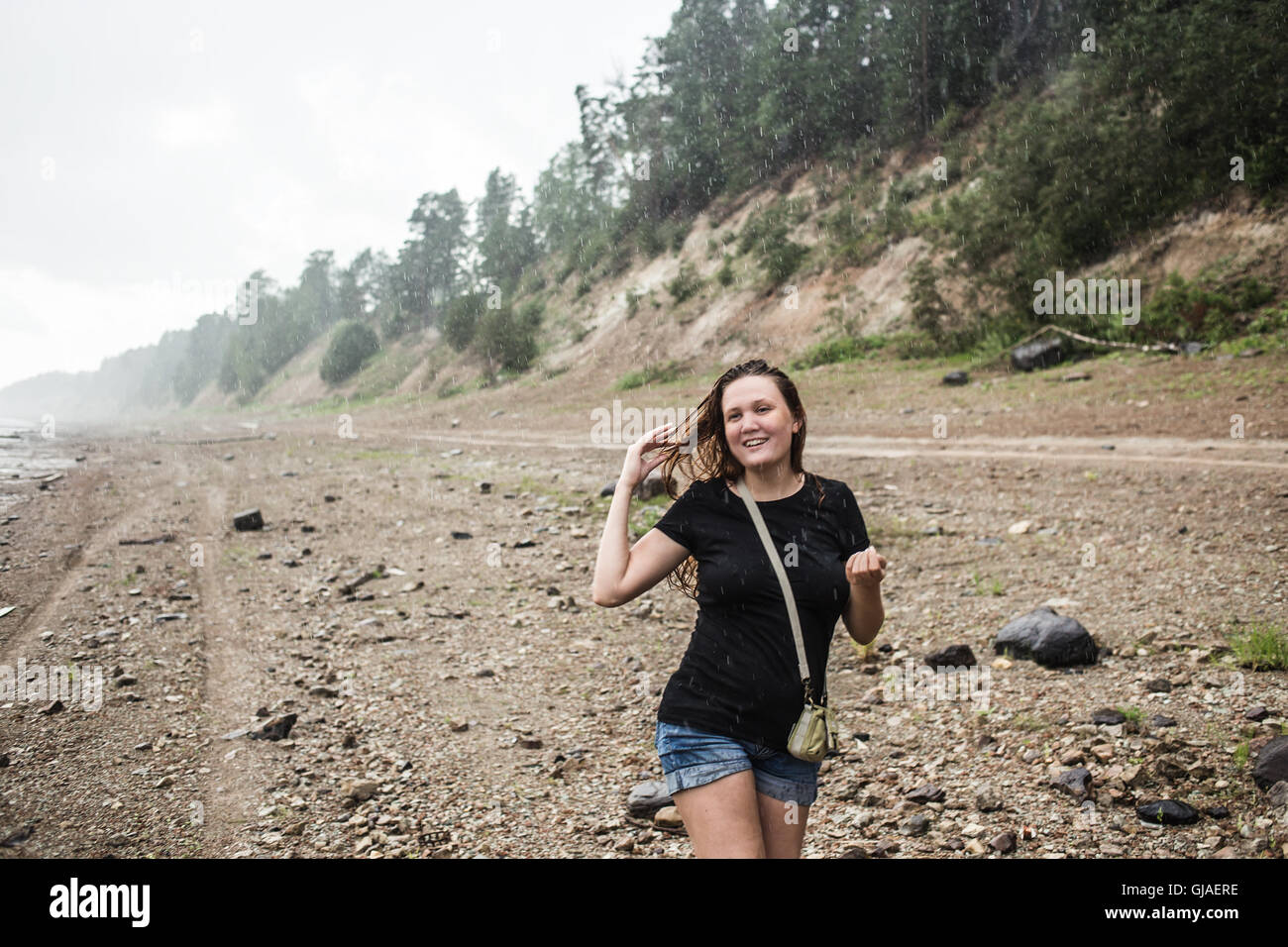One woman soaked wet hi-res stock photography and images - Alamy