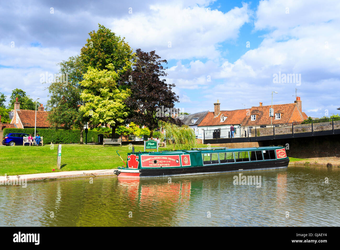 Narrowboat 'Rose of Hungerford' moored at Hungerford Wharf on the ...