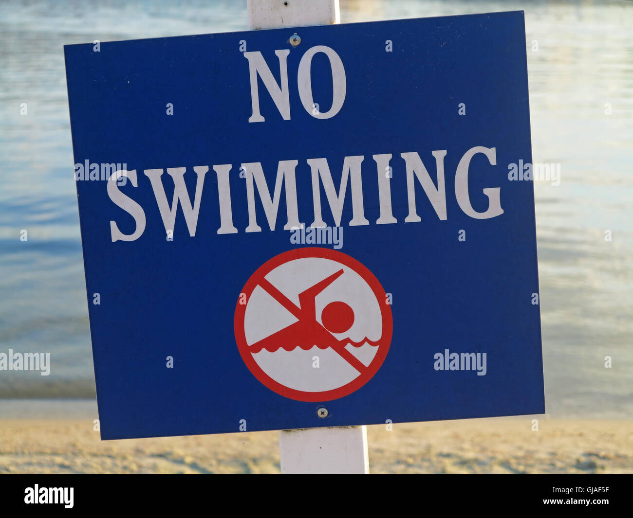 No swimming sign lake in hi-res stock photography and images - Alamy