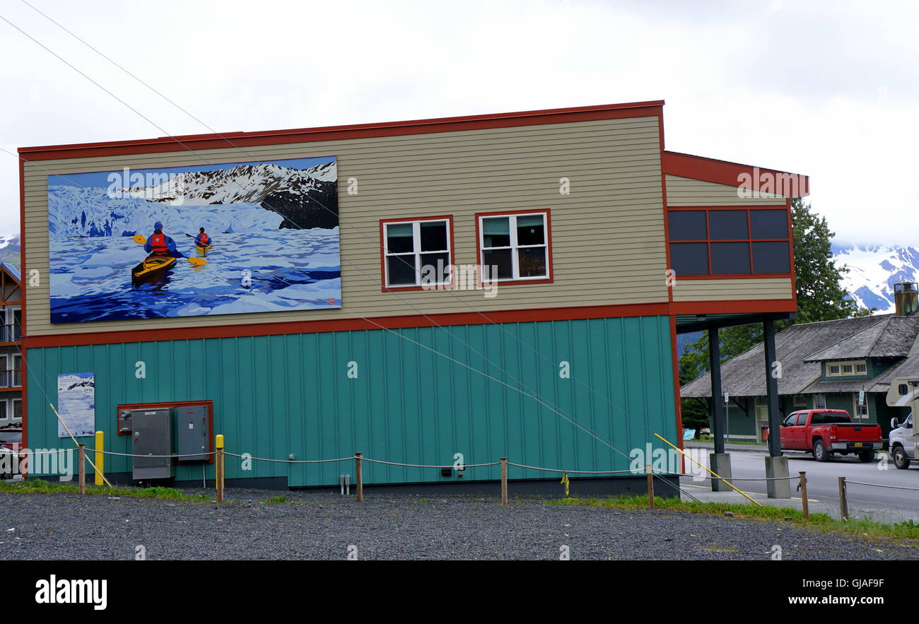 Colorful building on Railway Ave in Seward, Alaska Stock Photo - Alamy