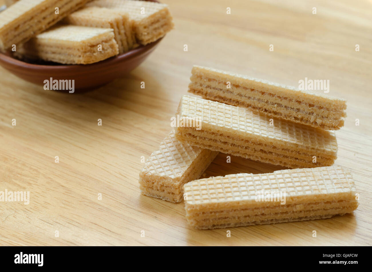 Vanilla Milk Wafer Is Easy Snack for Relaxing Time Stock Photo - Alamy