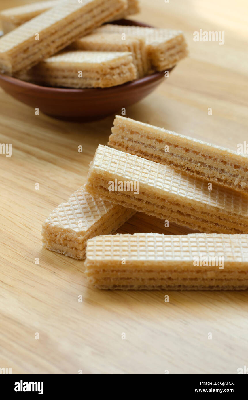 Vanilla Milk Wafer Is Easy Snack for Relaxing Time Stock Photo - Alamy