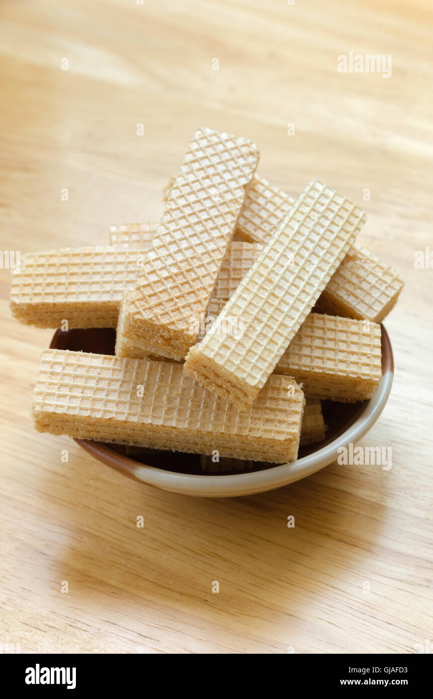 Vanilla Milk Wafer Is Easy Snack for Relaxing Time Stock Photo - Alamy