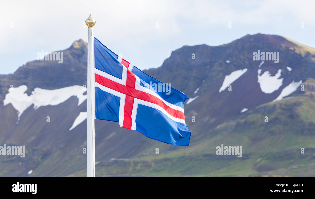 Iceland flag - flag of Iceland - Icelandic flag Stock Photo - Alamy