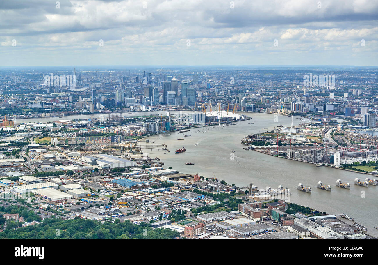 Aerial view thames barrier hi-res stock photography and images - Alamy