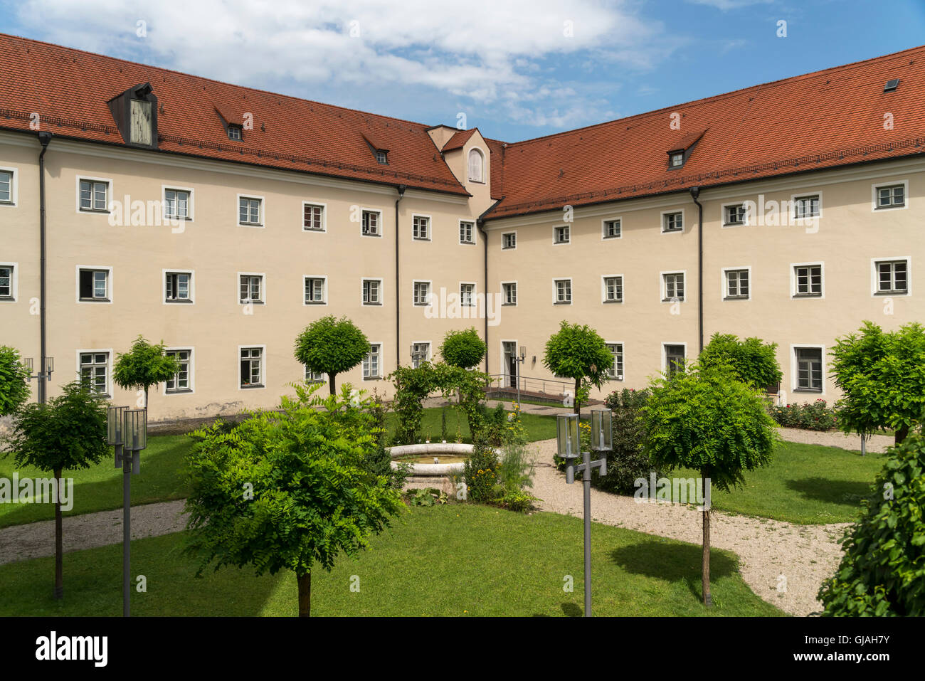 Monastery courtyard schongau upper bavaria bavaria hi-res stock ...