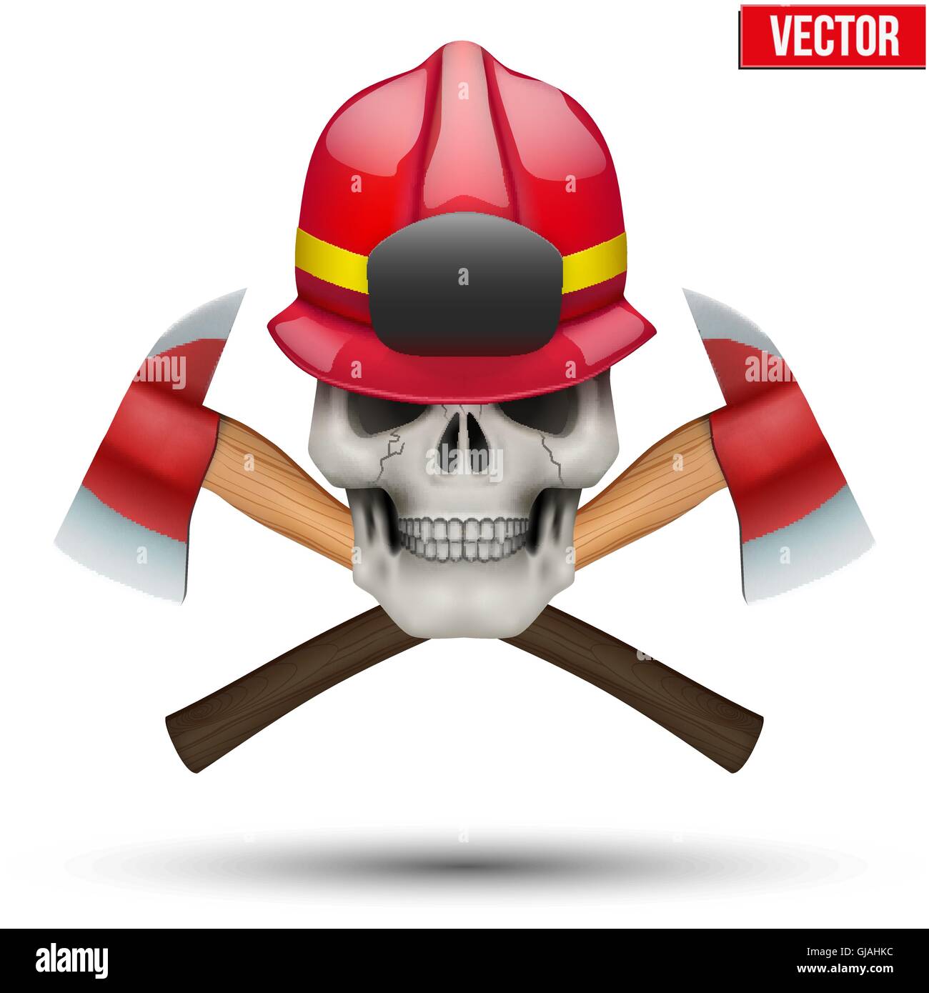 Human skull with firefighter helmet Stock Vector Image & Art - Alamy