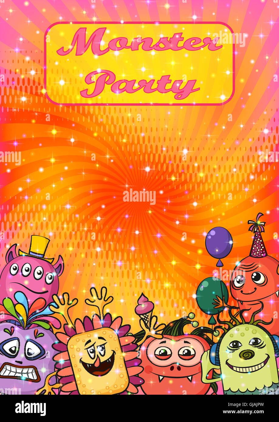 Cartoon Monsters Background Stock Vector Image & Art - Alamy