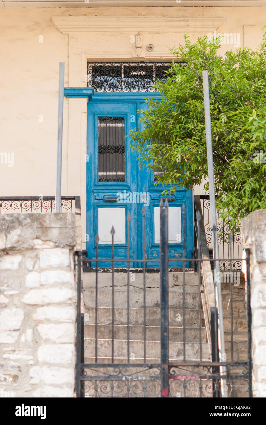 Traditional Greek-Cypriot architecture and building decoration with ...