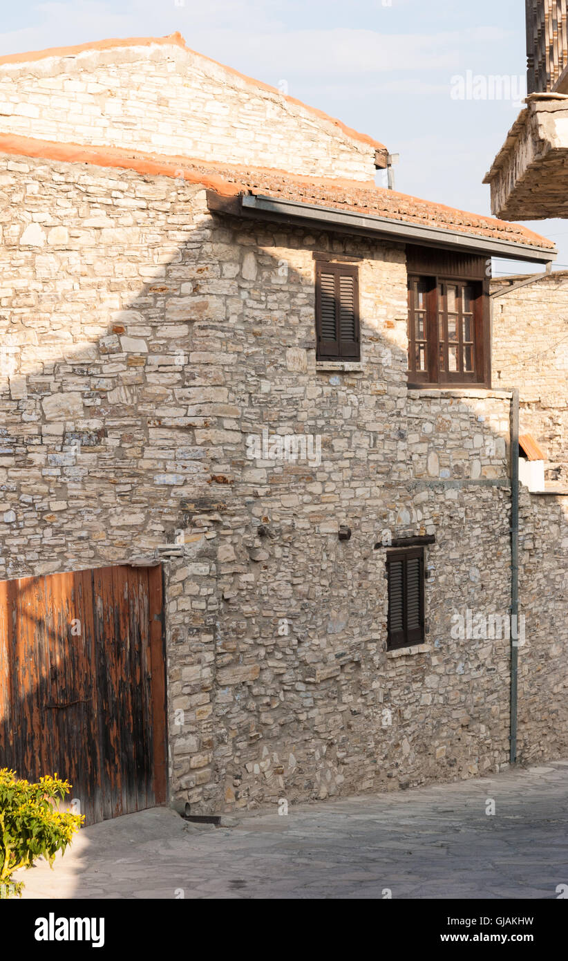 Traditional Greek-Cypriot architecture and building decoration with ...