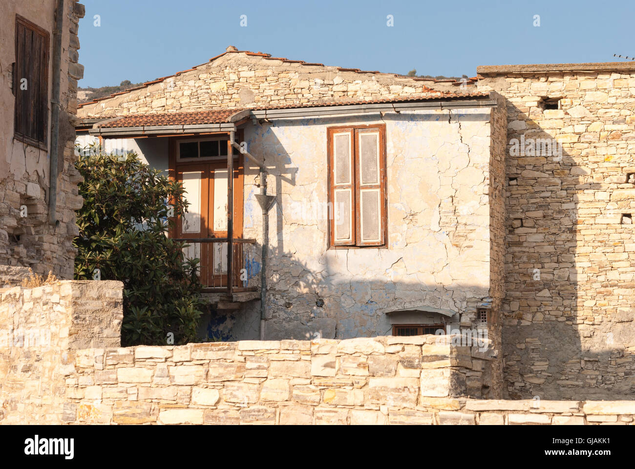 Traditional Greek-Cypriot architecture and building decoration with ...