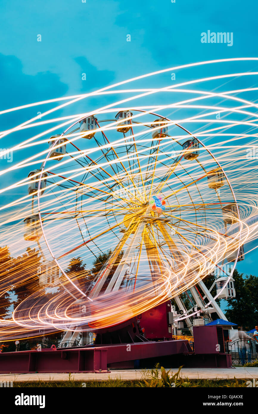 Motion Blurred Effect Around Of High Speed Rotating Illuminated ...