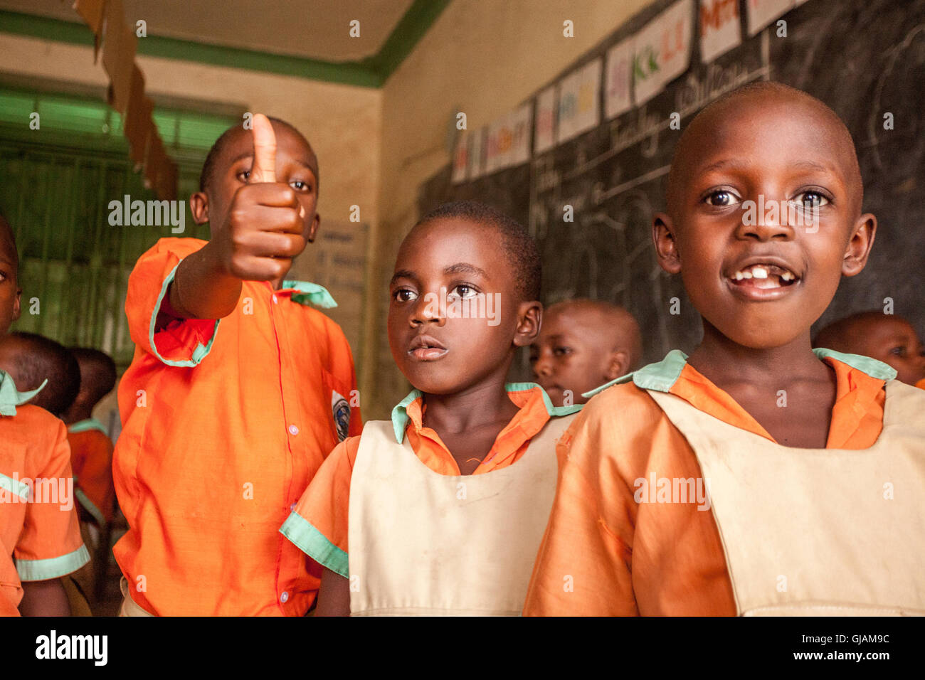 Ugandan children pose for the camera in Kasese province, Uganda Stock ...