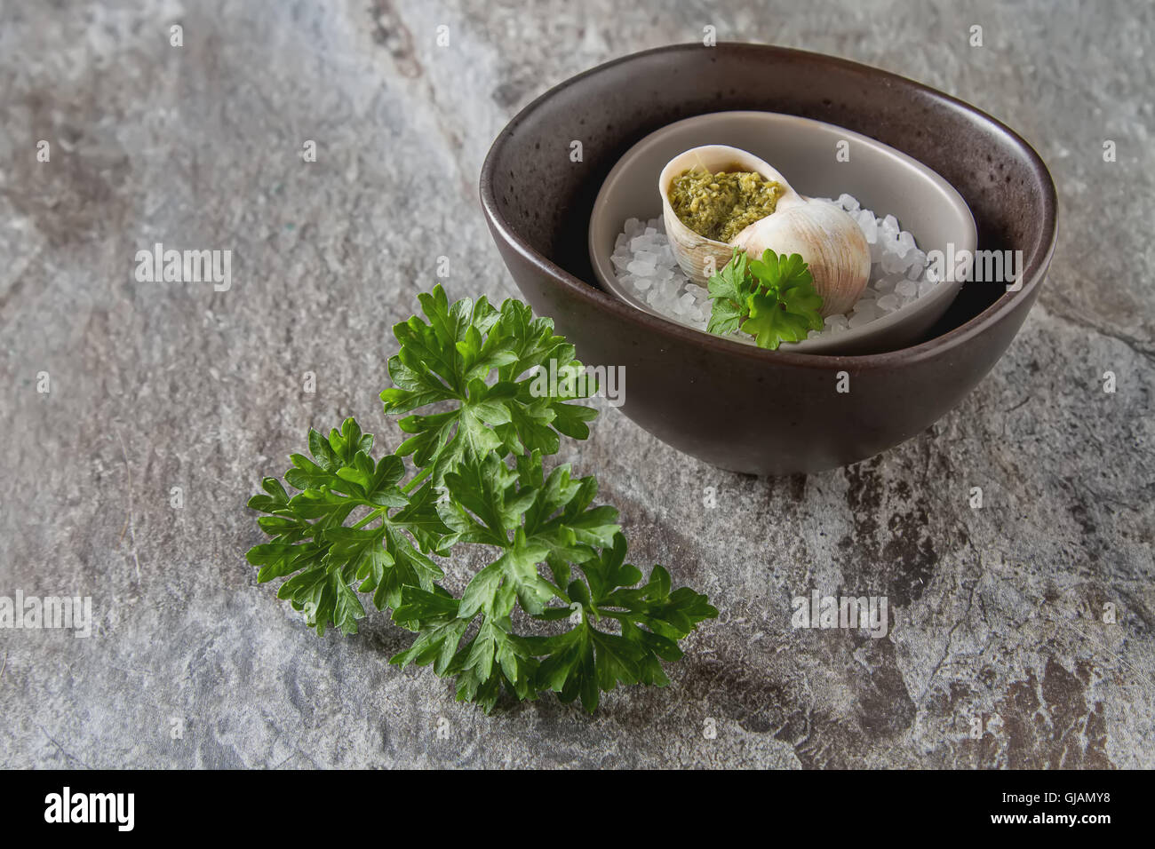Large Escargots de Bourgogne - Snails baked with garlic butter, with ...