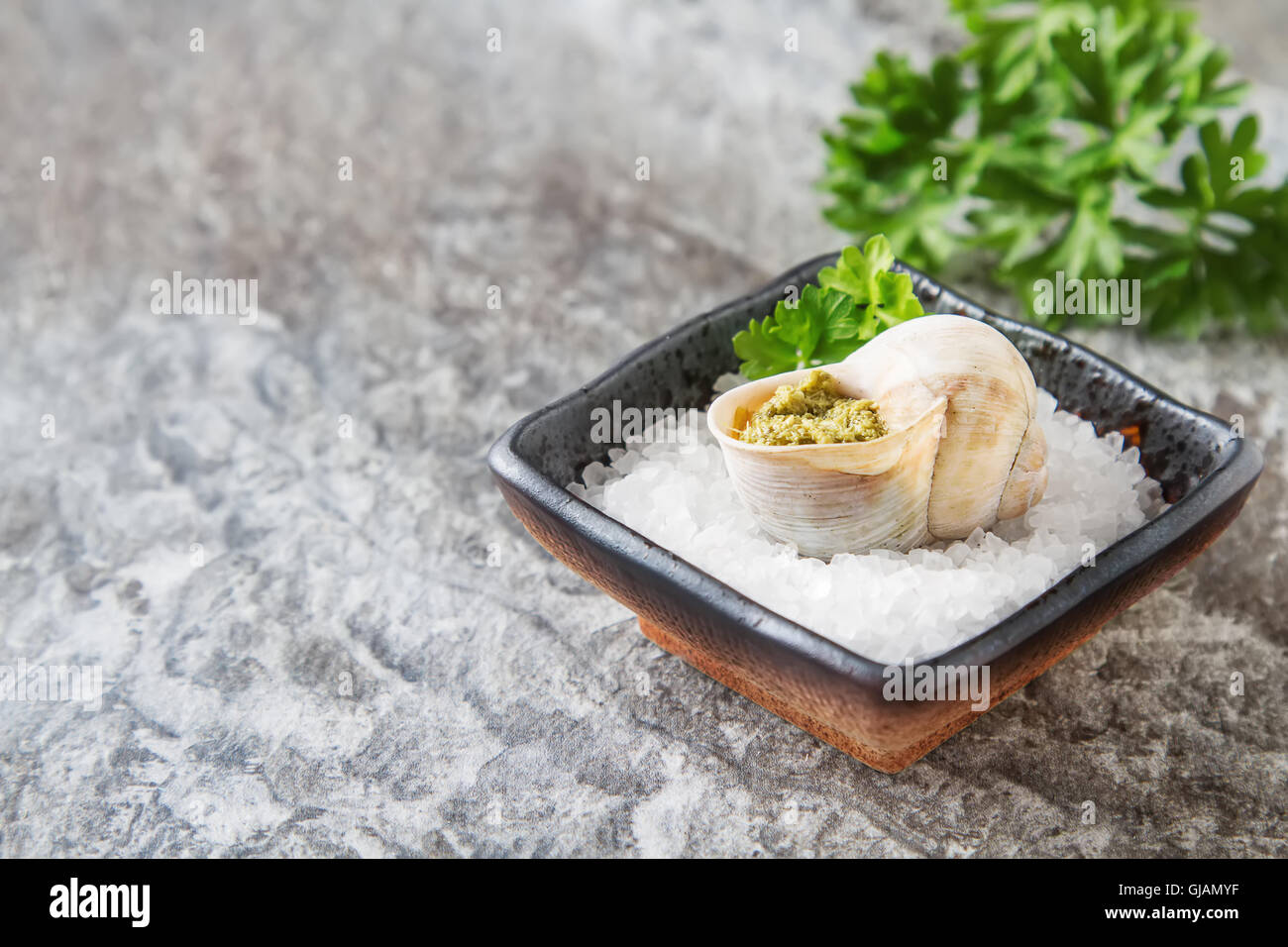 Large Escargots de Bourgogne - Snails baked with garlic butter, with ...